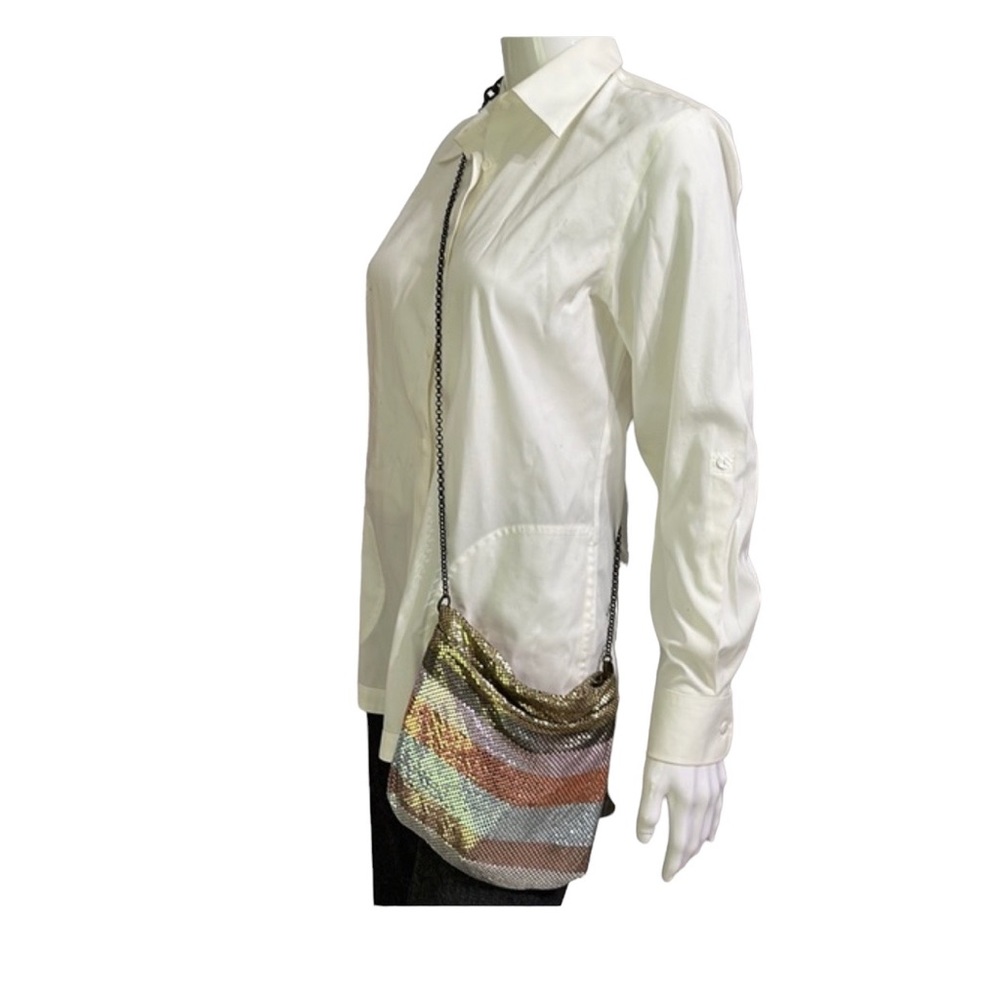 Laura B. Mesh Bag With Antique Brass Chain, Vgc - Gem